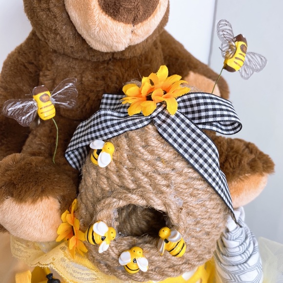 Handmade | Accessories | Honey Teddy Bear Diaper Diaper Cake Bee Themed ...